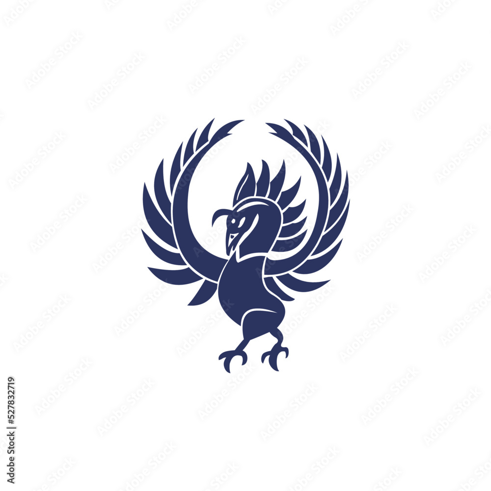 Black vector winged dragon logo template Stock Vector | Adobe Stock