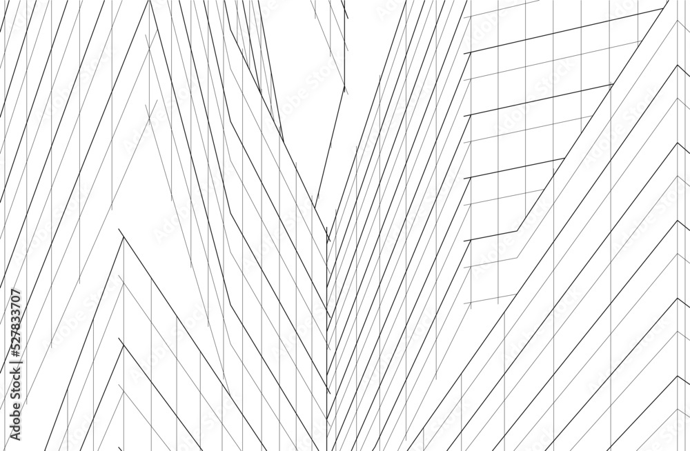 Linear architectural drawing vector illustration Stock Vector | Adobe Stock