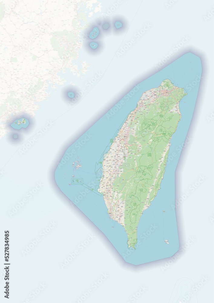 Taiwan physical map with important rivers the capital and big cities ...