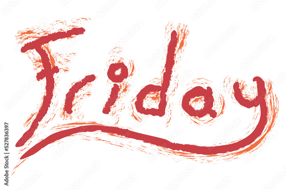 Days of the week handwriting with splashy vivid colors Stock ...