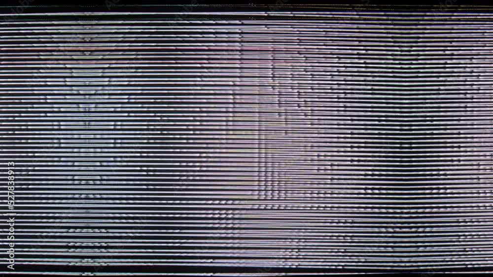 Vintage analogue VHS Scanline. Static colour noise damage. Glitch Error ...