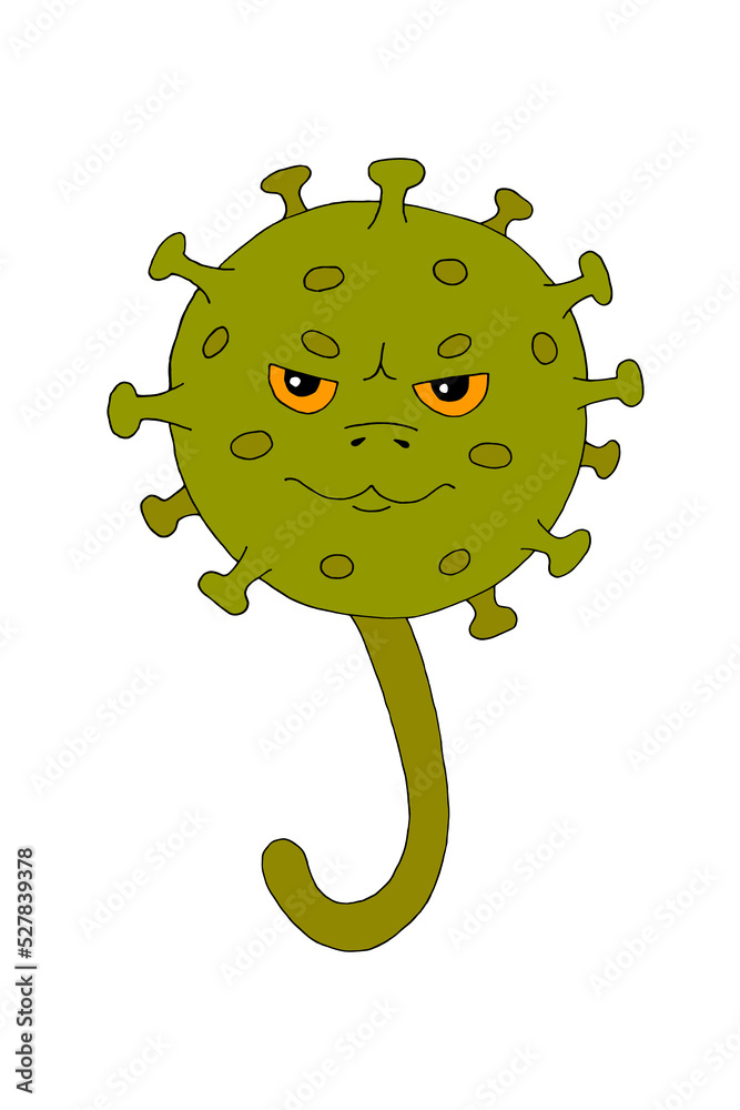 Virus. Monkeypox. Infection. Disease. Pandemic. Epidemic. Cartoon image ...