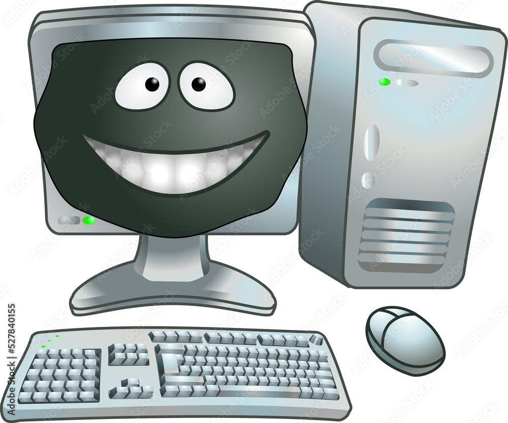 cartoon computer illustration Stock Illustration | Adobe Stock