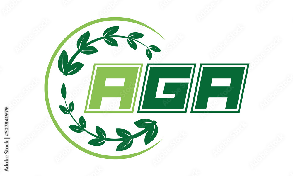 AGA Three-letter natural logo design, vector template. | monogram logo ...
