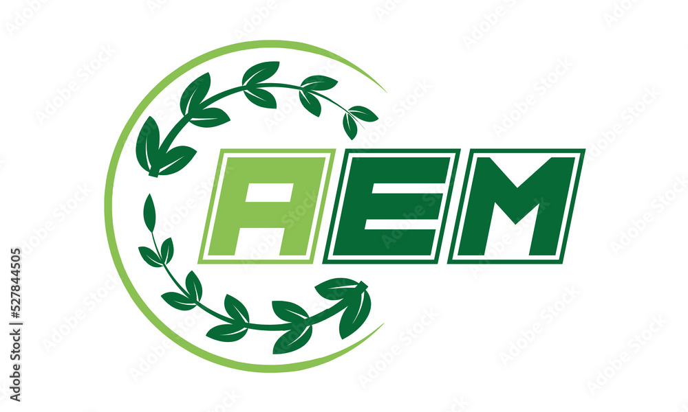 AEM Three-letter natural logo design, vector template. | monogram logo ...