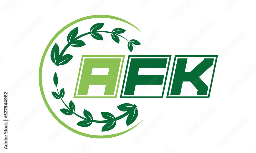 AFK Three-letter natural logo design, vector template. | monogram logo ...