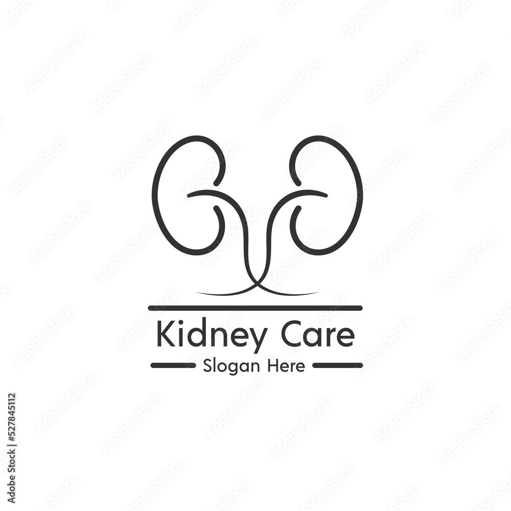 Human kidney medical logo. simple outline kidney logo design vector ...
