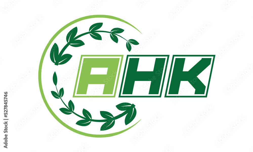 AHK Three-letter natural logo design, vector template. | monogram logo ...
