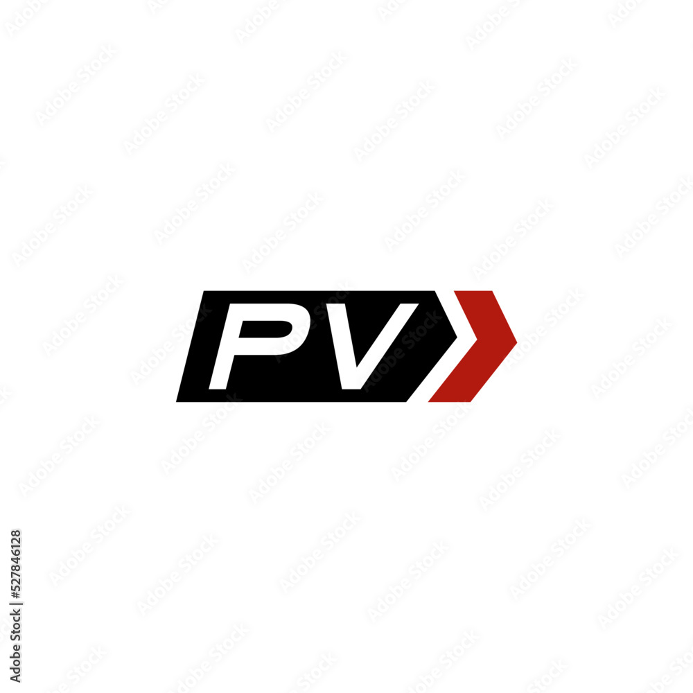 Letter PV logo with simple right arrow design ideas Stock Vector ...