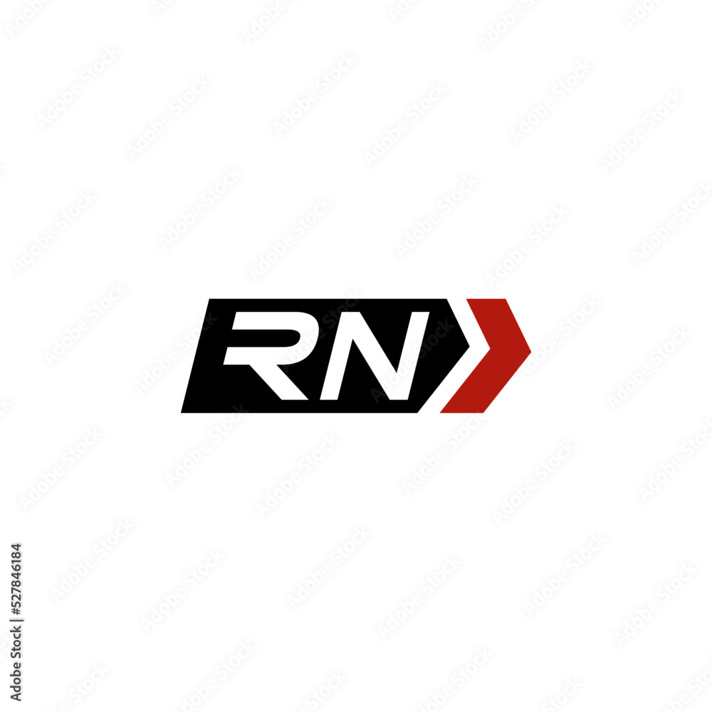 Letter RN logo with simple right arrow design ideas Stock Vector ...