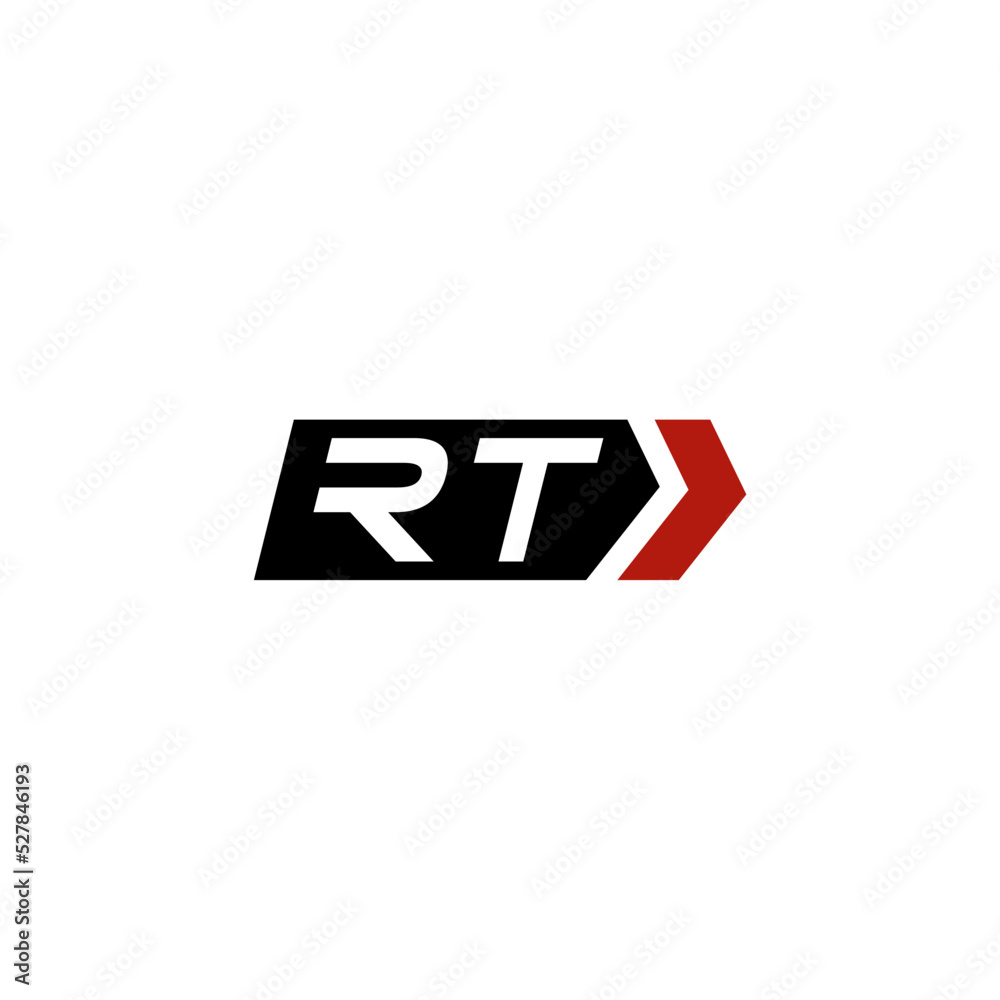 Letter RT logo with simple right arrow design ideas Stock Vector ...