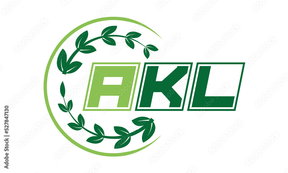 AKL Three-letter natural logo design, vector template. | monogram logo ...