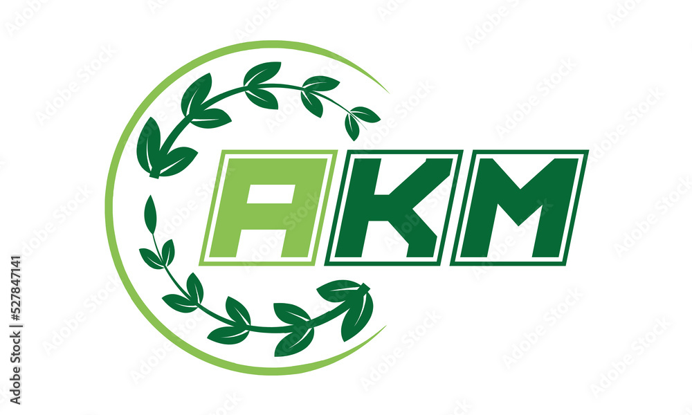 AKM Three-letter natural logo design, vector template. | monogram logo ...