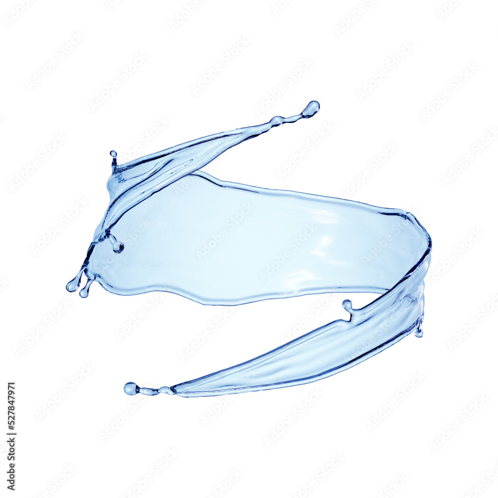 3d render, blue wave, water wavy splash clip art isolated on ...