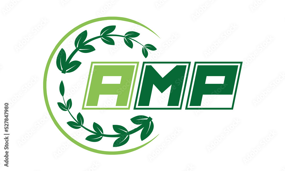 Vettoriale Stock AMP Three-letter natural logo design, vector template ...