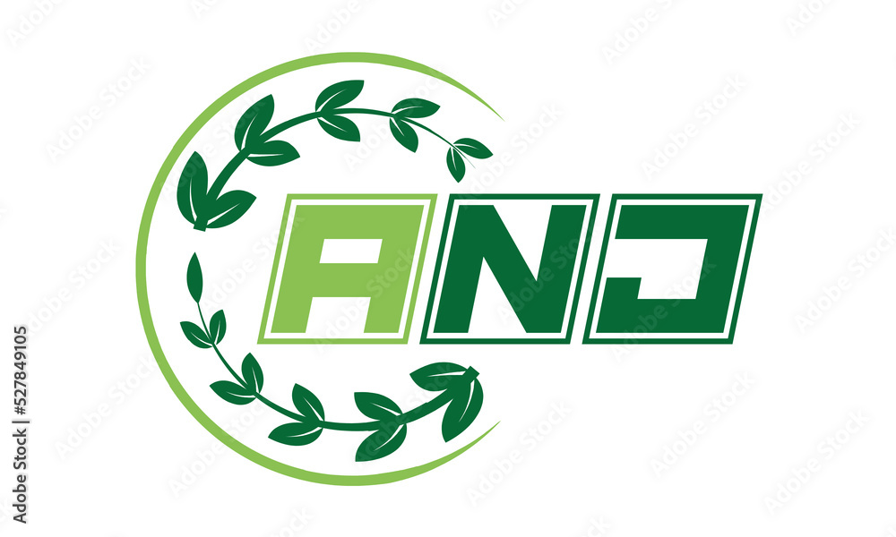 Vetor de ANJ Three-letter natural logo design, vector template ...