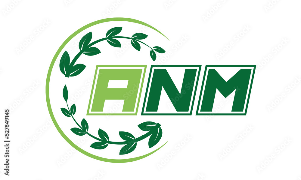 ANM Three-letter natural logo design, vector template. | monogram logo ...