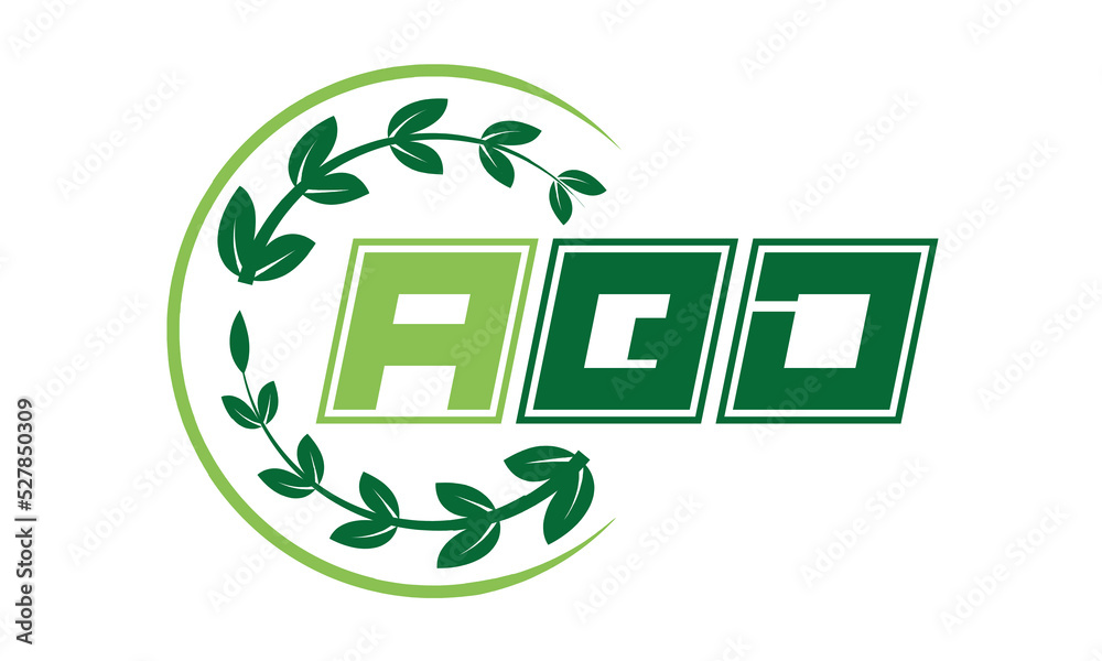 AQD Three-letter natural logo design, vector template. | monogram logo ...