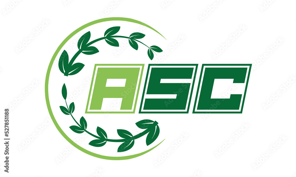 ASC Three-letter natural logo design, vector template. | monogram logo ...