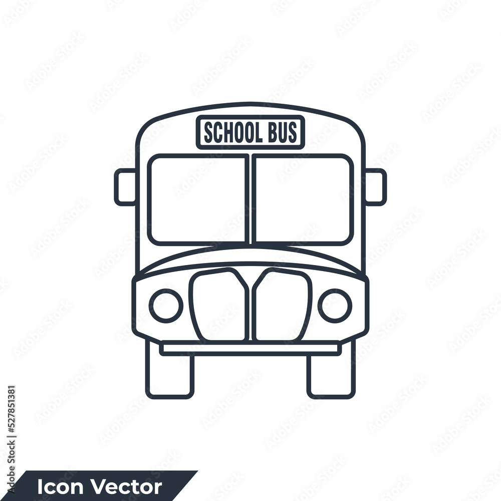 school bus icon logo vector illustration. school bus transportation ...
