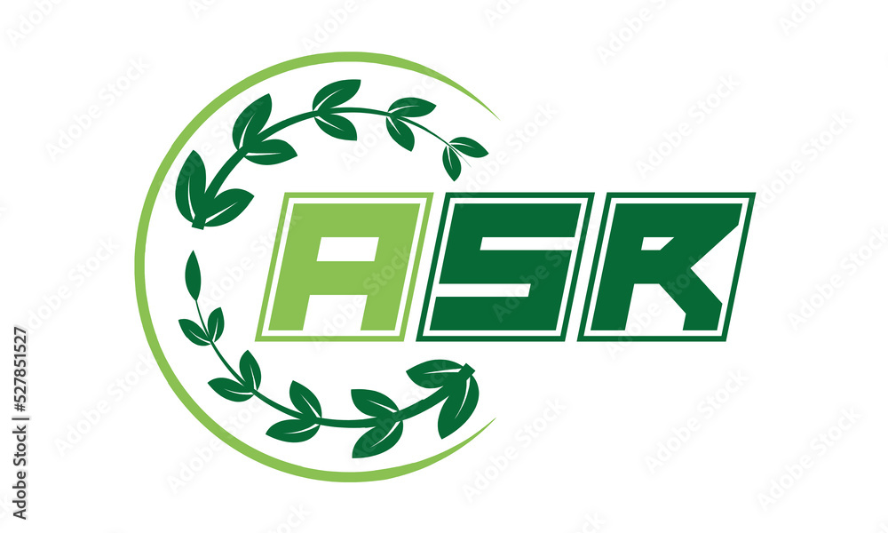 ASR Three-letter natural logo design, vector template. | monogram logo ...