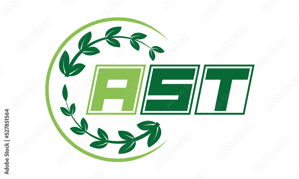 AST Three-letter natural logo design, vector template. | monogram logo ...