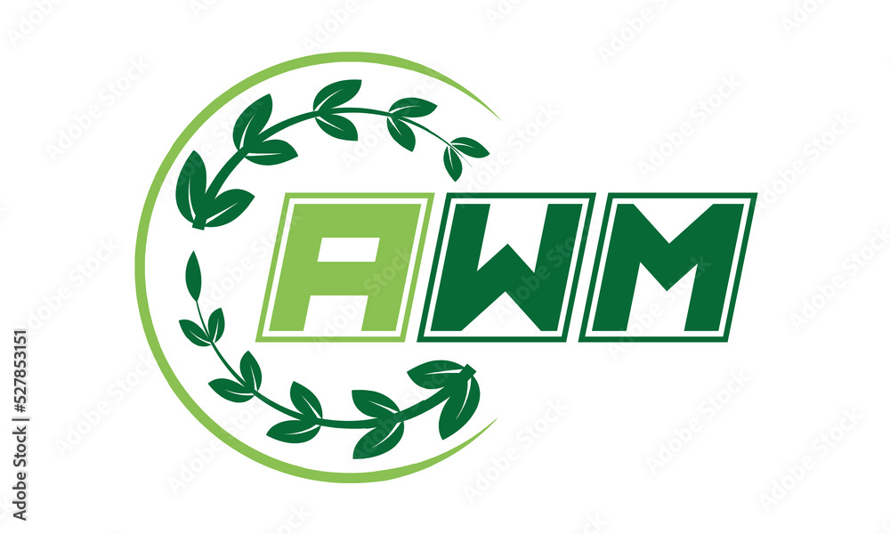 Vetor de AWM Three-letter natural logo design, vector template ...