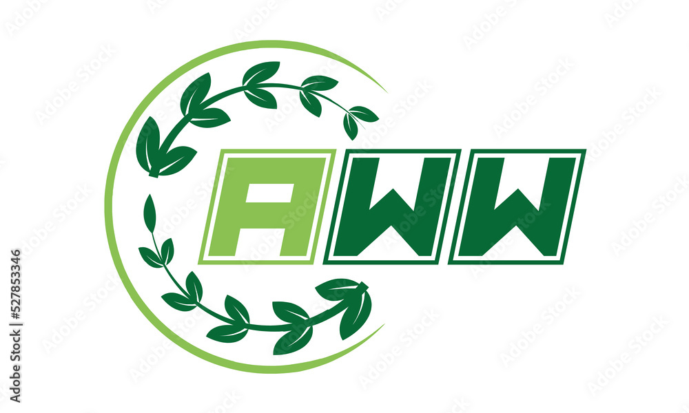 AWW Three-letter natural logo design, vector template. | monogram logo ...