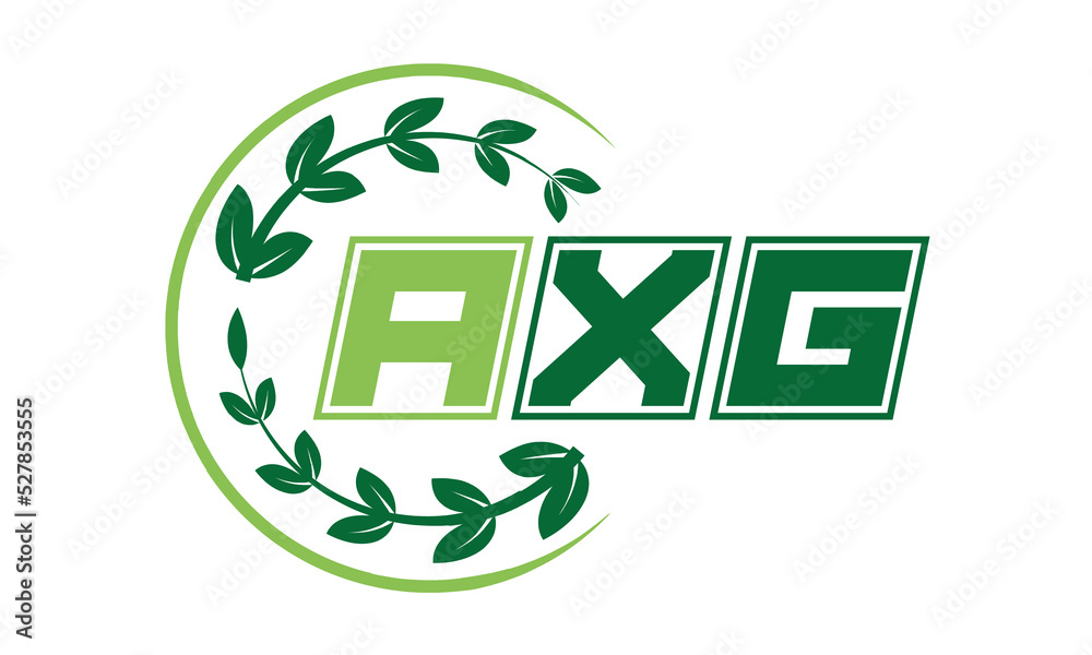 AXG Three-letter natural logo design, vector template. | monogram logo ...