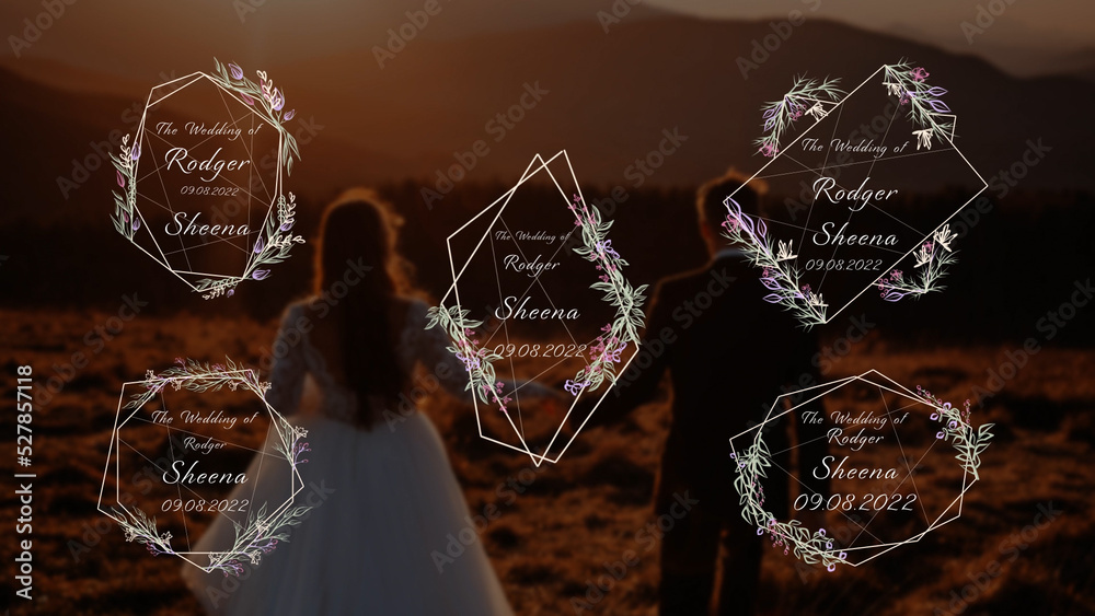 Elegant Romantic Wedding Titles Stock Template | Adobe Stock