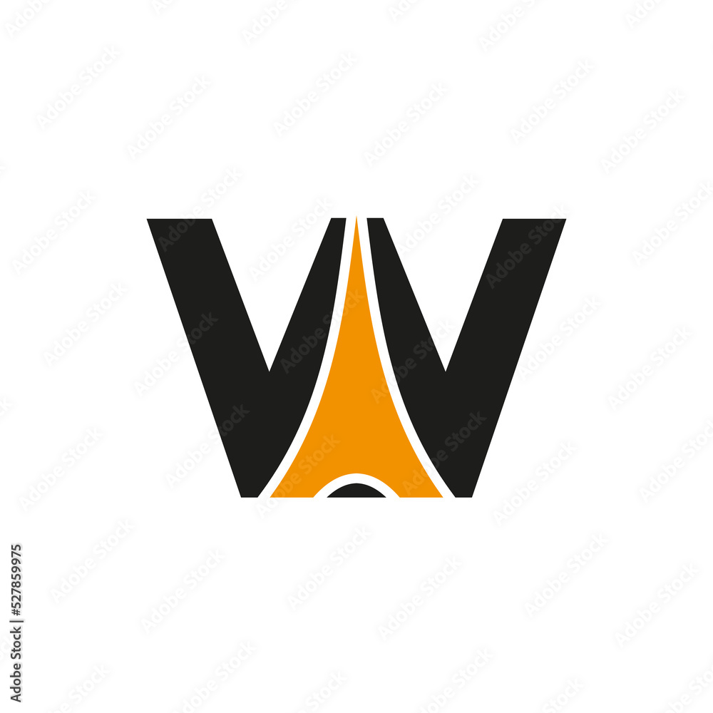 Initial Minimal Letter W Paris Logo Vector Symbol On White Background ...