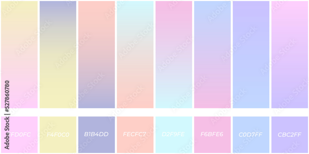Stylish pastel gradient set color pick Pastel pallete set. Trendy ...