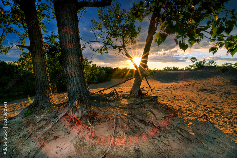 Sandbanks Provincial Park Ontario Canada with beautiful sunset ...