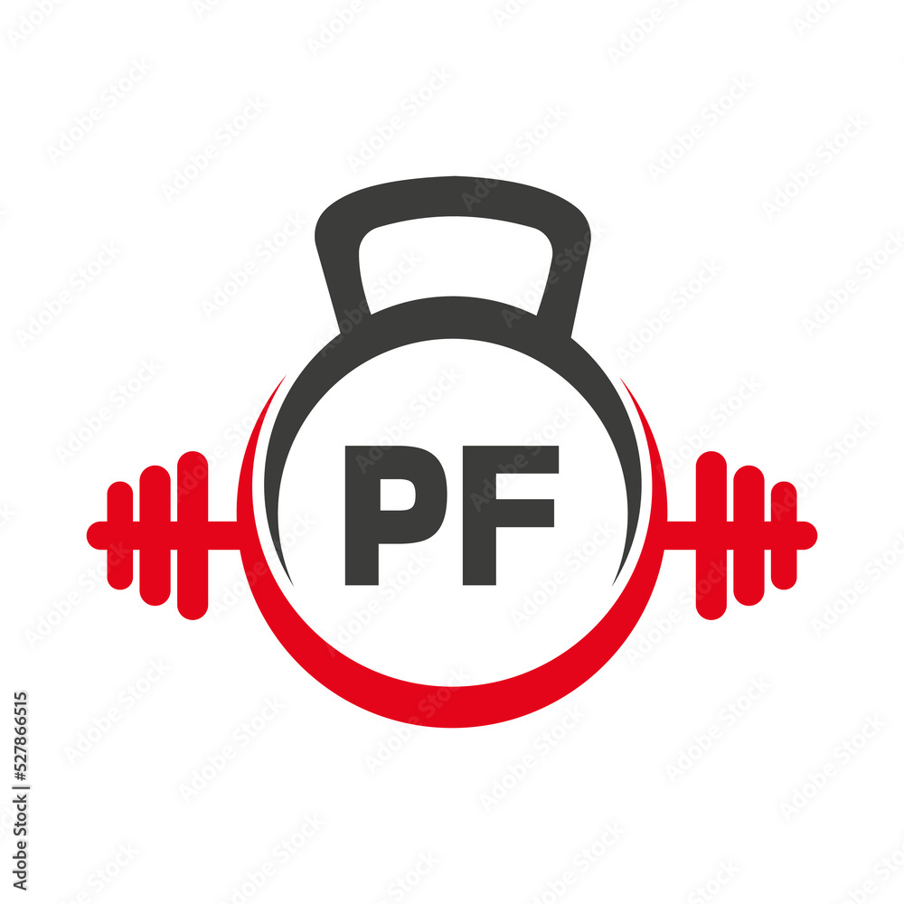 Letter PF Fitness Gym Logo Concept. Fitness Logo Symbol Vector Template ...