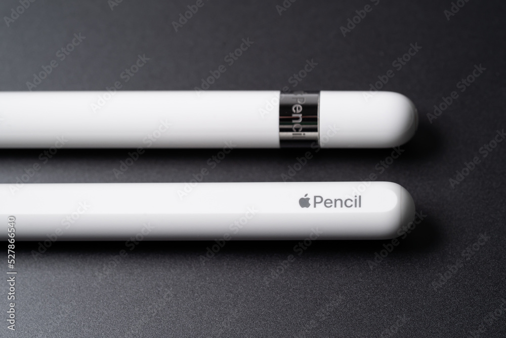 PENANG, MALAYSIA - APR 01, 2021: Apple Pencil 1st generation and 2nd ...