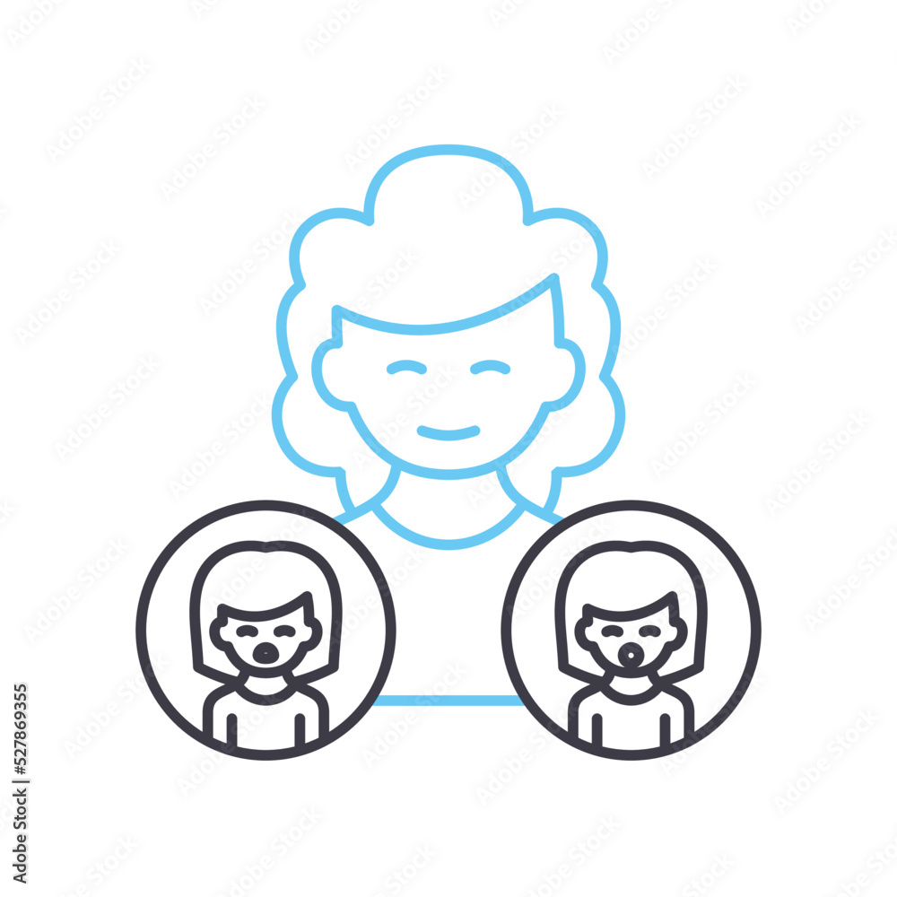 Poster dissociative identity disorder line icon, outline symbol, vector ...