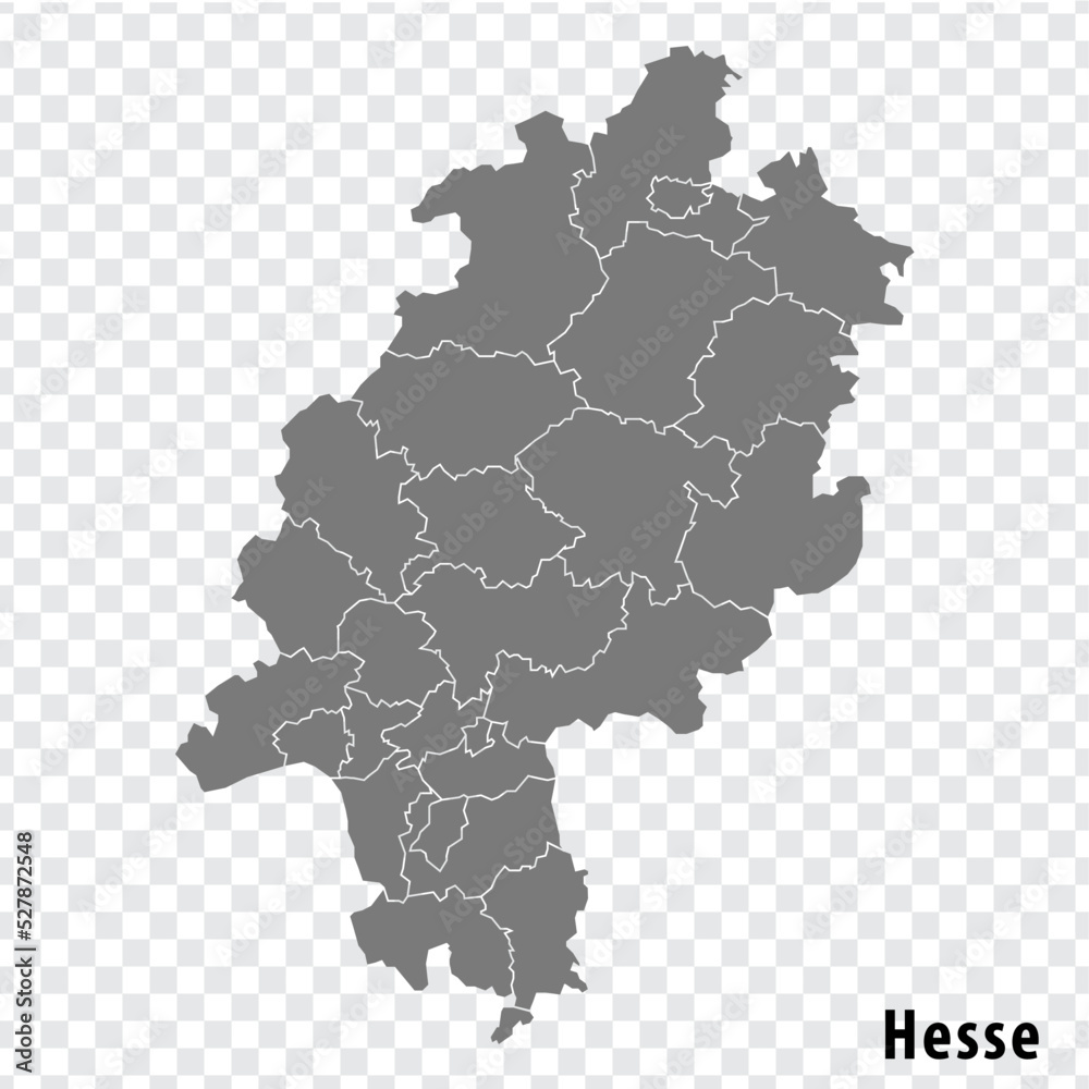 Map Free State of Hesse on transparent background. Hesse map with ...