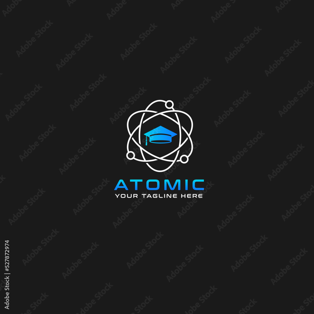 Atomic Education Logo Stock Vector | Adobe Stock