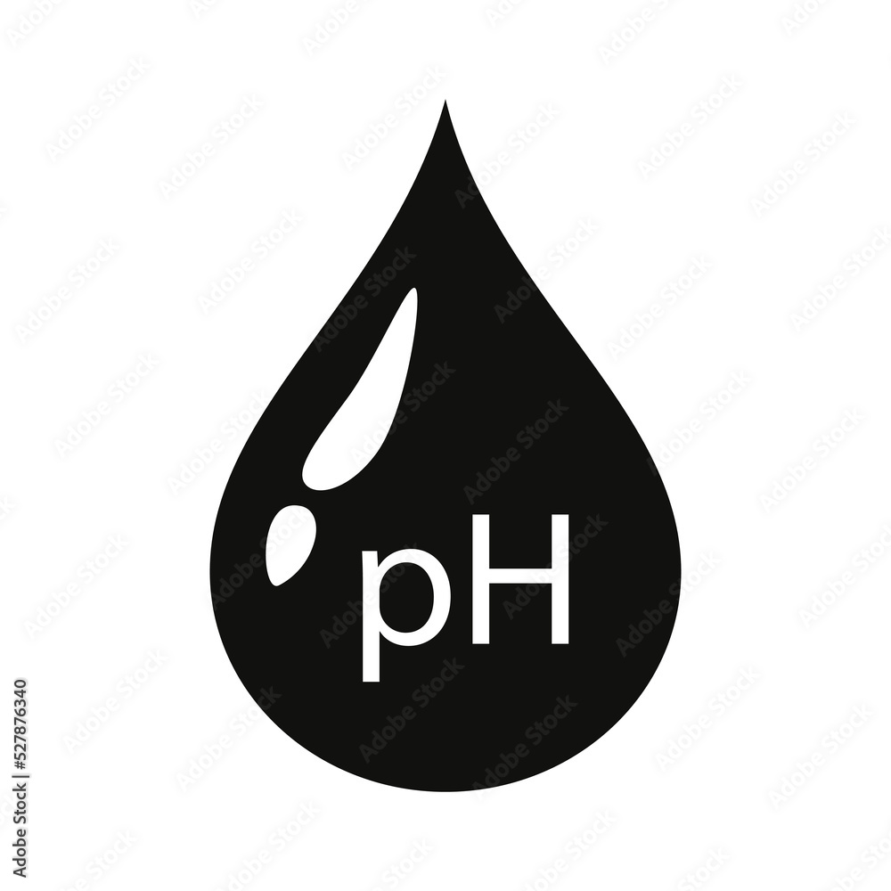Ph silhouette icon, neutral balance ph flat vector illustration for ...