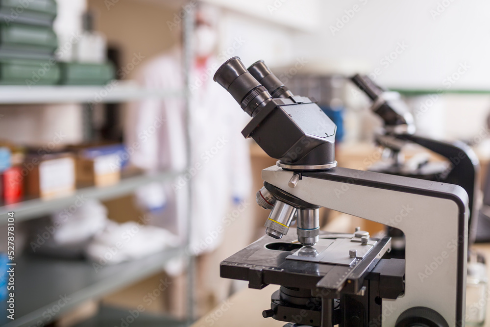 microscope at laboratory Stock Photo | Adobe Stock