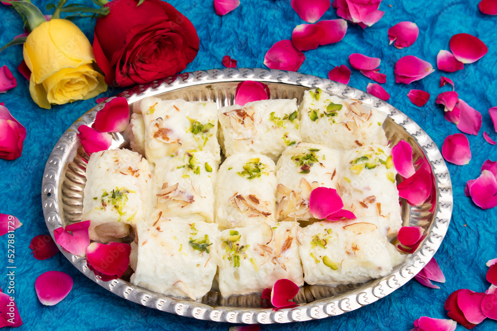 Indian Mithai Bread Malai Roll Rabdi Or Bengali Rabri Is Made Of Soft ...