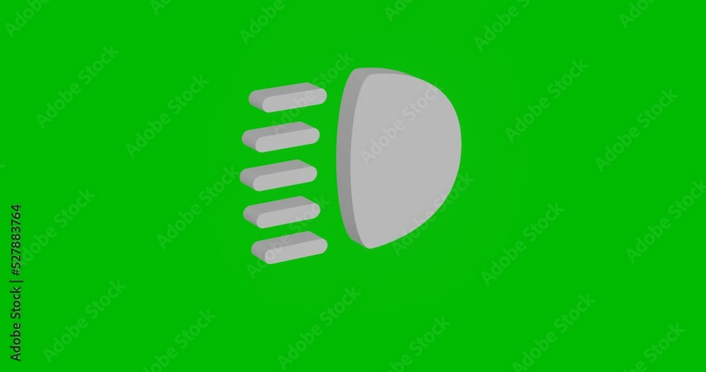 Animation of rotation of a white headlight symbol with shadow. Simple ...