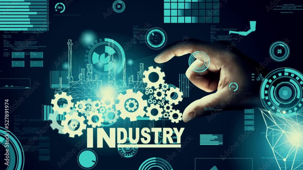 Futuristic industry 4.0 and inventive mechanized engineering concept ...