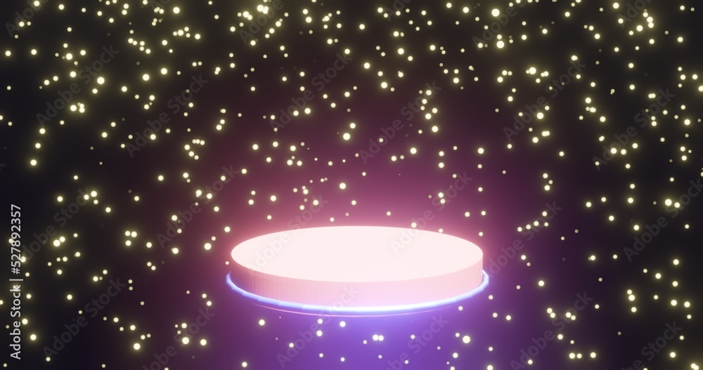 Podium backdrop for product display with dreamy night and flying stars ...