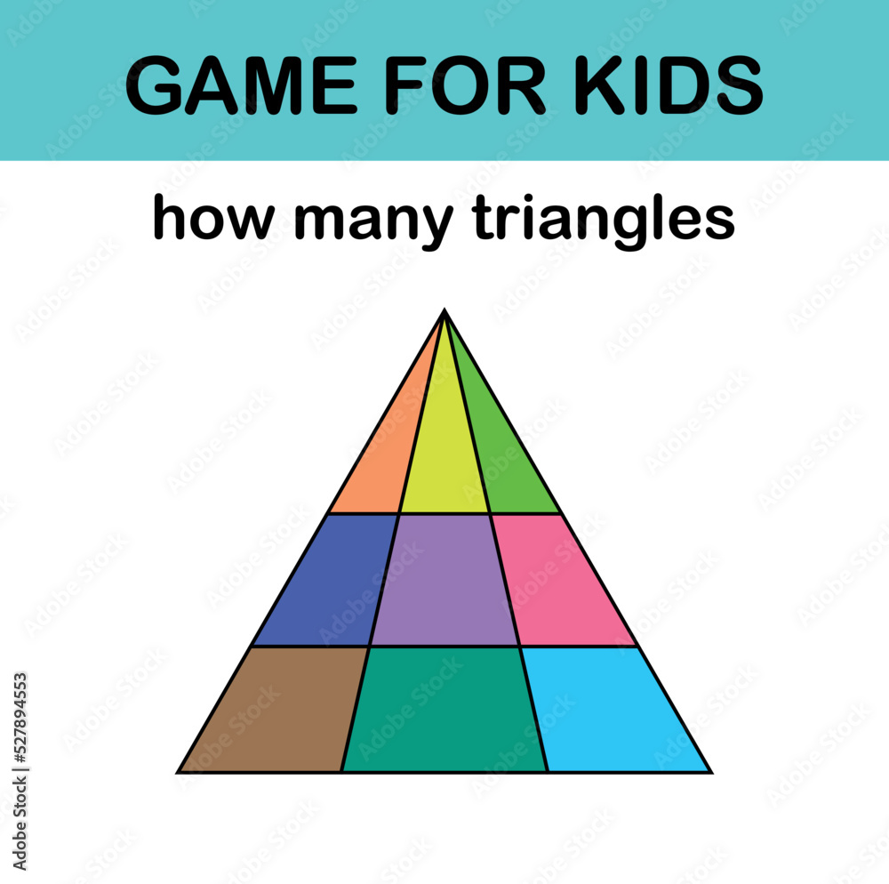 How many triangles? Math game for kids Stock Vector | Adobe Stock