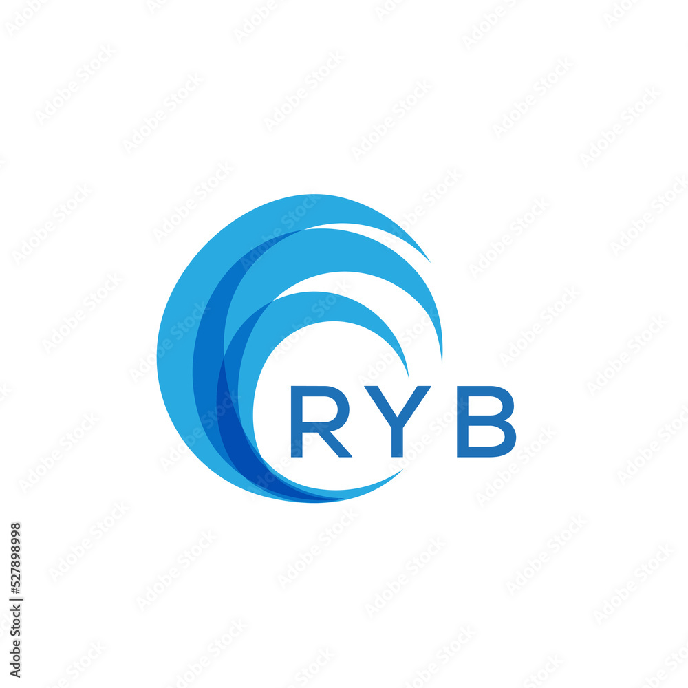 RYB letter logo. RYB blue image on white background. RYB Monogram logo ...