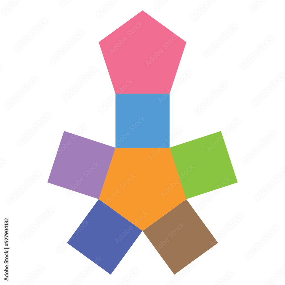 Colorful paper model of hexagonal prism Stock Vector | Adobe Stock