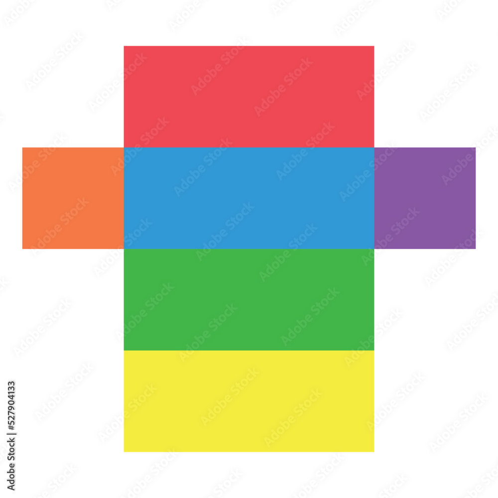 Colorful paper model of cuboid Stock Vector | Adobe Stock