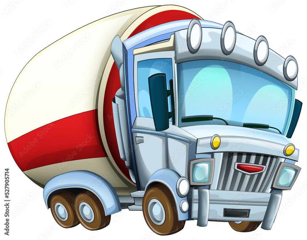 cartoon industry truck cistern isolated illustration for children Stock ...
