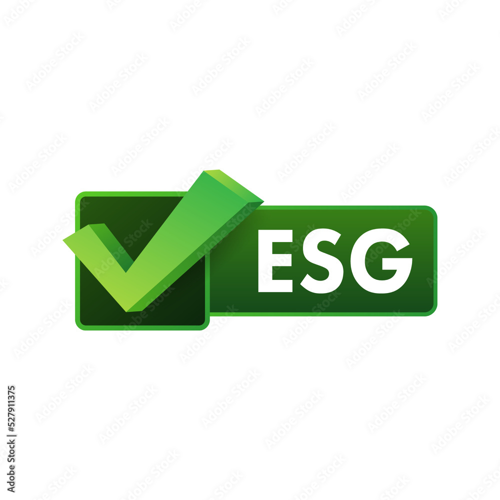 Esg business company criteria. Icon on green backdrop. Esg ...